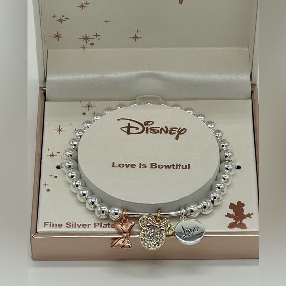 Disney | Jewelry | Disney Tritone Crystal Minnie Mouse Love Is Bowtiful ...
